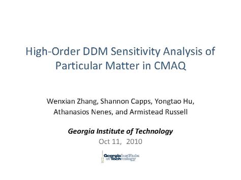 Highorder Ddm Sensitivity Analysis Of Particular Matter In