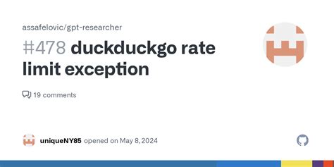 Duckduckgo Rate Limit Exception Issue 478 Assafelovic Gpt