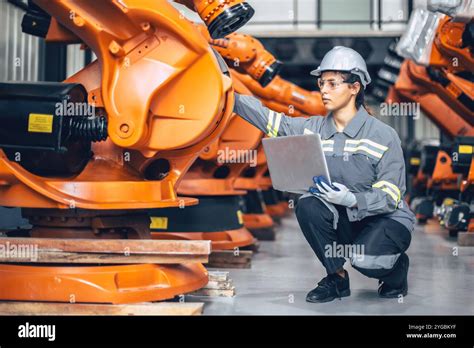 Engineer Woman Working In Advance Machine Factory Indian Female