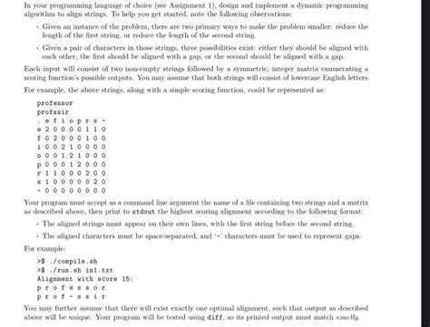 Solved Algorithm To Align Strings To Help You Get Started