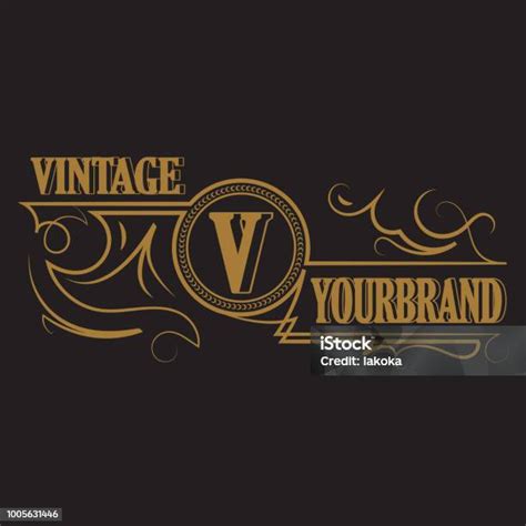 골동품 라벨 빈티지 프레임 디자인 인쇄 술 복고풍 로고 템플릿 벡터 0명에 대한 스톡 벡터 아트 및 기타 이미지 0명 고급 골동품 Istock