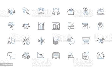 학습 프로그램 라인 아이콘 모음입니다 학업 코스 디플로마 학위 교육 커리큘럼 경력 벡터 및 선형 일러스트레이션 기관 연구 학습 개요 표지판 세트 아이콘에 대한 스톡 벡터