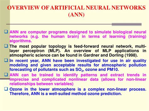 Ppt Prediction Of Maximum Daily Ozone Levels Using Neural Network
