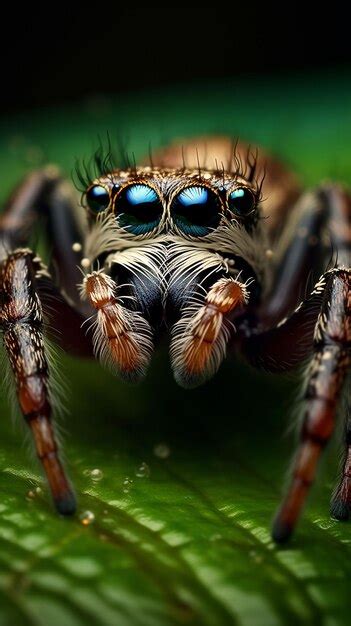 Premium AI Image Macro Photography Of Jumping Spider Generative Ai