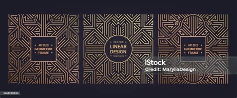 고급 라인 커버 템플릿 사각형 라인 아트 데코 패턴 배지의 벡터 세트 플래카드 배너 전단지 프레젠테이션 및 카드를 위한 디자인 요소 0명에 대한 스톡 벡터 아트 및 기타