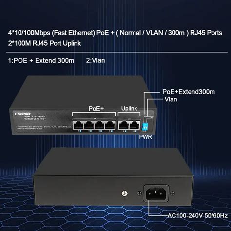 기가비트 Ai 스마트 이더넷 네트워크 스위치 Poe 스위치 6 포트 10 100m 60w Fibra Optica Conmutador Converter 허브 션트