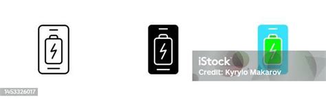 전화 배터리 세트 아이콘입니다 충전 축전지 전기 전원 공급 장치 상태 장치 전기 전기 휴대용 선에 있는 벡터 아이콘 흰색 배경에 검은색과 화려한 스타일 배터리 전원에 대한