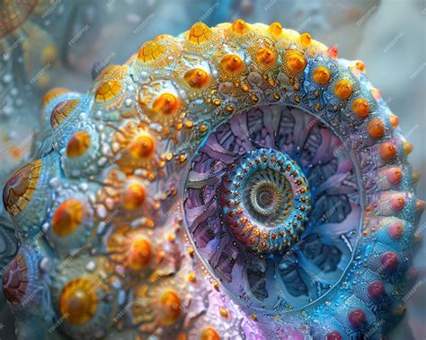 Fibonacci Sequence Or Fractals Enhance With Vibrant Colors To Evoke