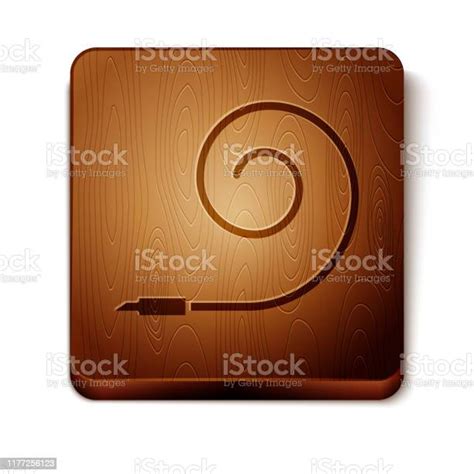 갈색 생일 파티 뿔 아이콘 흰색 배경에 격리 나무 사각형 버튼입니다 벡터 일러스트레이션 개인 장식품에 대한 스톡 벡터 아트 및 기타 이미지 개인 장식품 기 놀라움