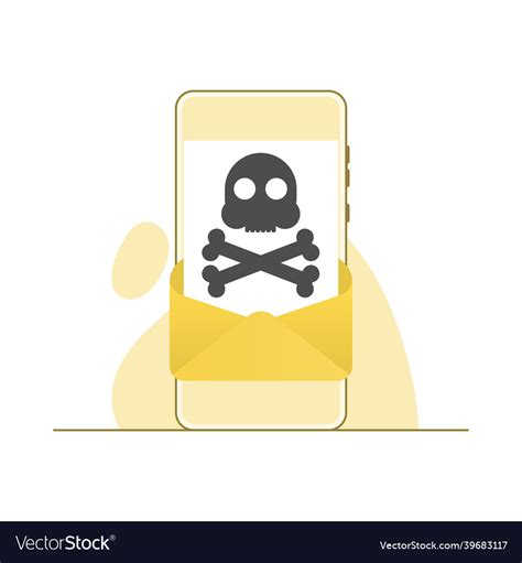 Malicious Email Problem With Phone Message Vector Image