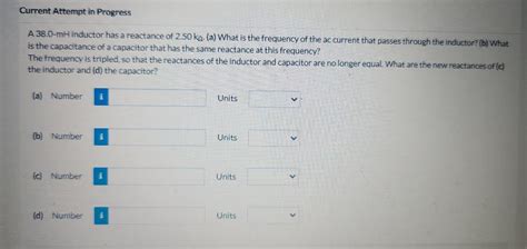 Solved A MH Inductor Has A Reactance Of K A What Chegg