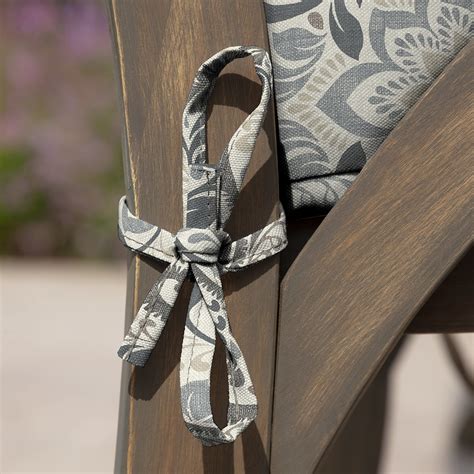 Arden Selections Outdoor Cushion Pillow Back 21 X 21 Neutral Aurora Damask