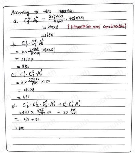 Solved 7 A Four Digit Number Is Formed Using Four Of The Eight Digits 1 2 3 4 5 6 7 And 8