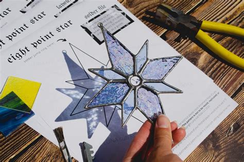 Stained Glass Suncatcher Pattern Christmas Beginner Stained Etsy Hong