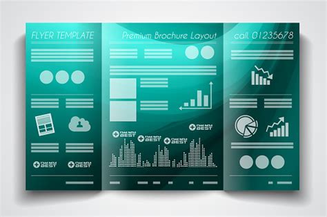 벡터 찌 돌림주름 브로셔 형판 디자인식 또는 고객 레이아웃 2015년에 대한 스톡 벡터 아트 및 기타 이미지 2015년 3단 브로슈어 개념 Istock