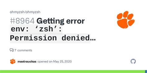 Getting Error `env ‘zsh Permission Denied` When Using Windows 10 Wsl2 · Issue 8964