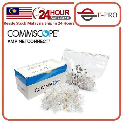 Commscope Amp Rj45 Utp Cat5e Cat6 Modular Plug 100pcspack 8p8c