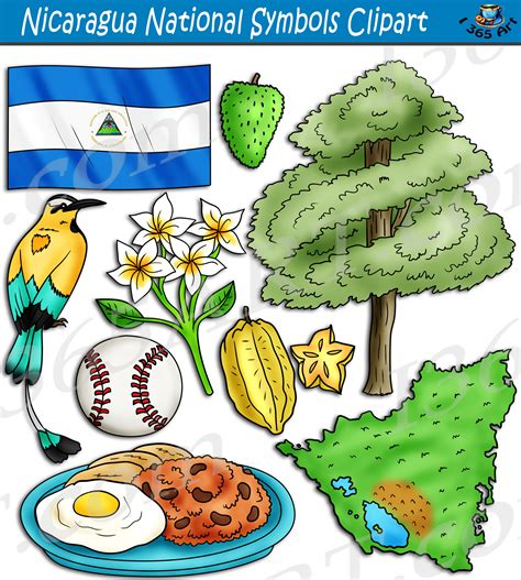 Nicaragua National Symbols Clipart Set Download Clipart 4 School