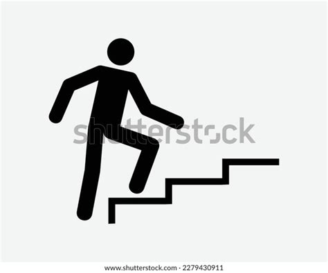Man Climbing Stairs Climb Staircase Step Stock Vector Royalty Free