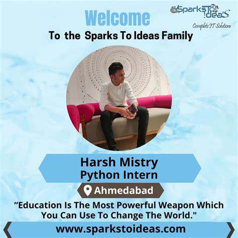 Sparks To Ideas On Linkedin Pythoninternship Pythondeveloper