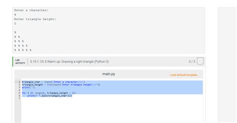 Drawing A Right Triangle In Python 3 Stack Overflow