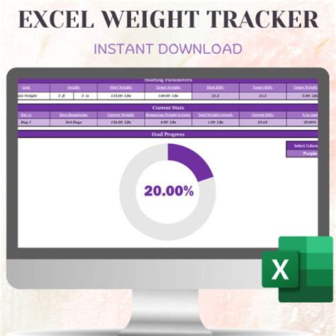 Excel Template Weight Tracker Etsy