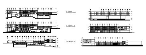 Vintage Hotel Multi Story All Sided Elevation And Section Cad Drawing Details Dwg File