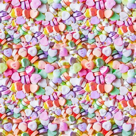 Candy Hearts Seamless Tileable Repeating Pattern Inspire Uplift