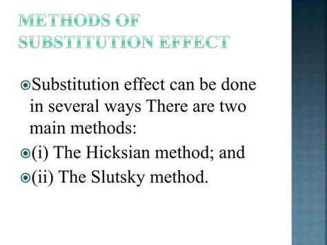 Substitution Effect Pptx