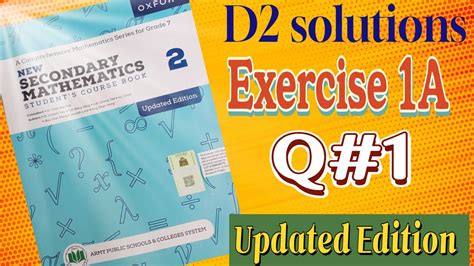 Exercise 1a Question No 1 New Secondary Mathematics Oxford Chapter 1 D2 Book2 Maths Youtube