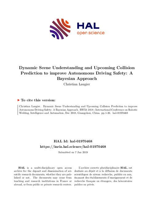 Pdf Dynamic Scene Understanding And Upcoming Collision Prediction To