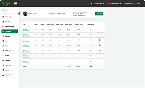Employee Timesheet Software Sage Hr Sage Uk