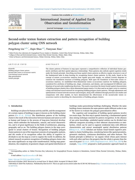 Pdf Second Order Texton Feature Extraction And Pattern Recognition Of Building Polygon Cluster