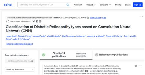 Citation Report Classification Of Diabetic Retinopathy Types Based On Convolution Neural