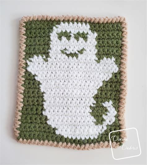 Free Cute Ghost Coaster Crochet Pattern Summerween Special Divine Debris