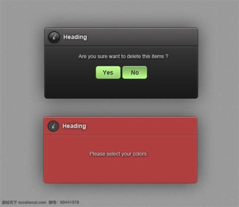 自定义光滑的WebUI警告框设置PSD素材图片下载 素材编号 素材天下图库