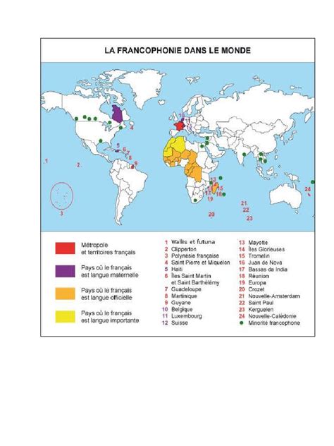 Les Pays Francophones Carte Geo Pdf