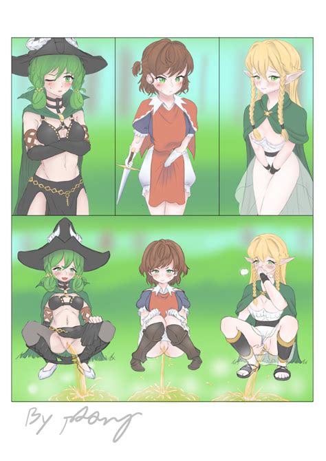 Rule 34 3girls Blonde Hair Blush Brown Hair Elf Elf Ears Eltolinde