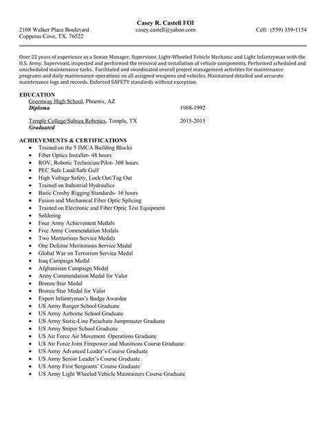 Resume Bullet Format Pdf