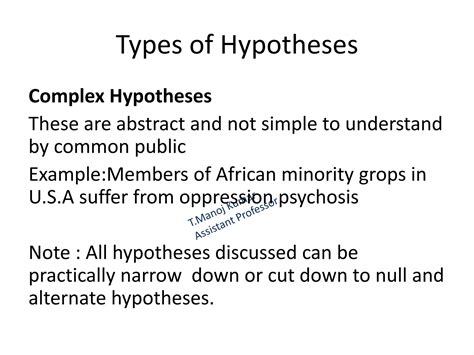 Types Of Hypotheses Ppt Free Download