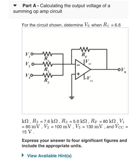 Solved Part A Calculating The Output Voltage Of A Summing