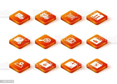 지도 잠긴 패키지 체크 표시가 있는 패키지 상자 검색 골판지 교통 창고 배달 보안 보호막 및 화물 선 상자 아이콘에 자리 표시자를 설정합니다 벡터 3차원 형태에 대한 스톡