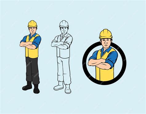 Premium Vector Construction Employee Character Design Illustration