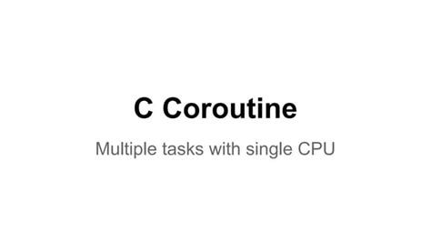 C Coroutine Pdf