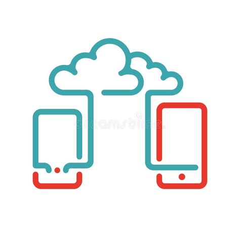 Cloud Synchronization Icon On Smartphone Vector Illustration Stock