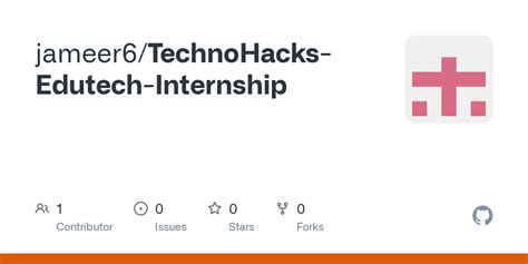 Github Jameer6 Technohacks Edutech Internship