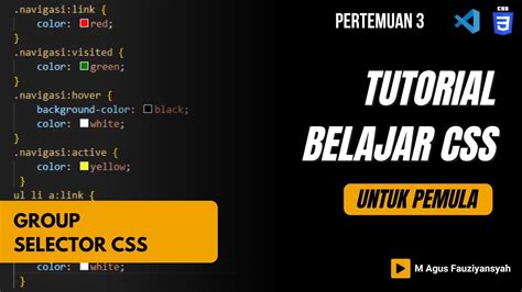 Belajar Html Dan Css Group Selector Pada Css Youtube