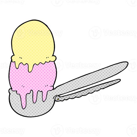 Drawn Cartoon Scoop Of Ice Cream 45137260 Png