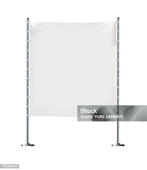 현실적인 흰색 광고 섬유 플래그 및 배너 벡터 흰색 Becgraund에 광고 그림에 대한 광고 플래그 배너 및 패브릭 캔버스 포스터 0명에 대한 스톡 벡터 아트 및 기타