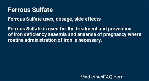 Ferrous Sulfate Uses Dosage Side Effects Food Interaction And Faq